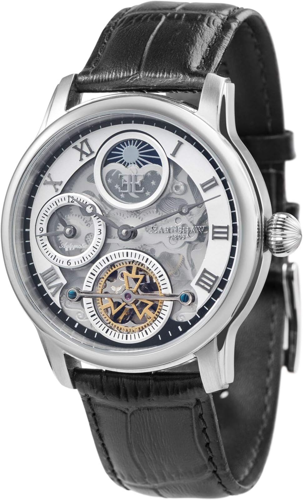 Buy Thomas Earnshaw Longitude Shadow Automatic Analog Silver Dial Men's ...