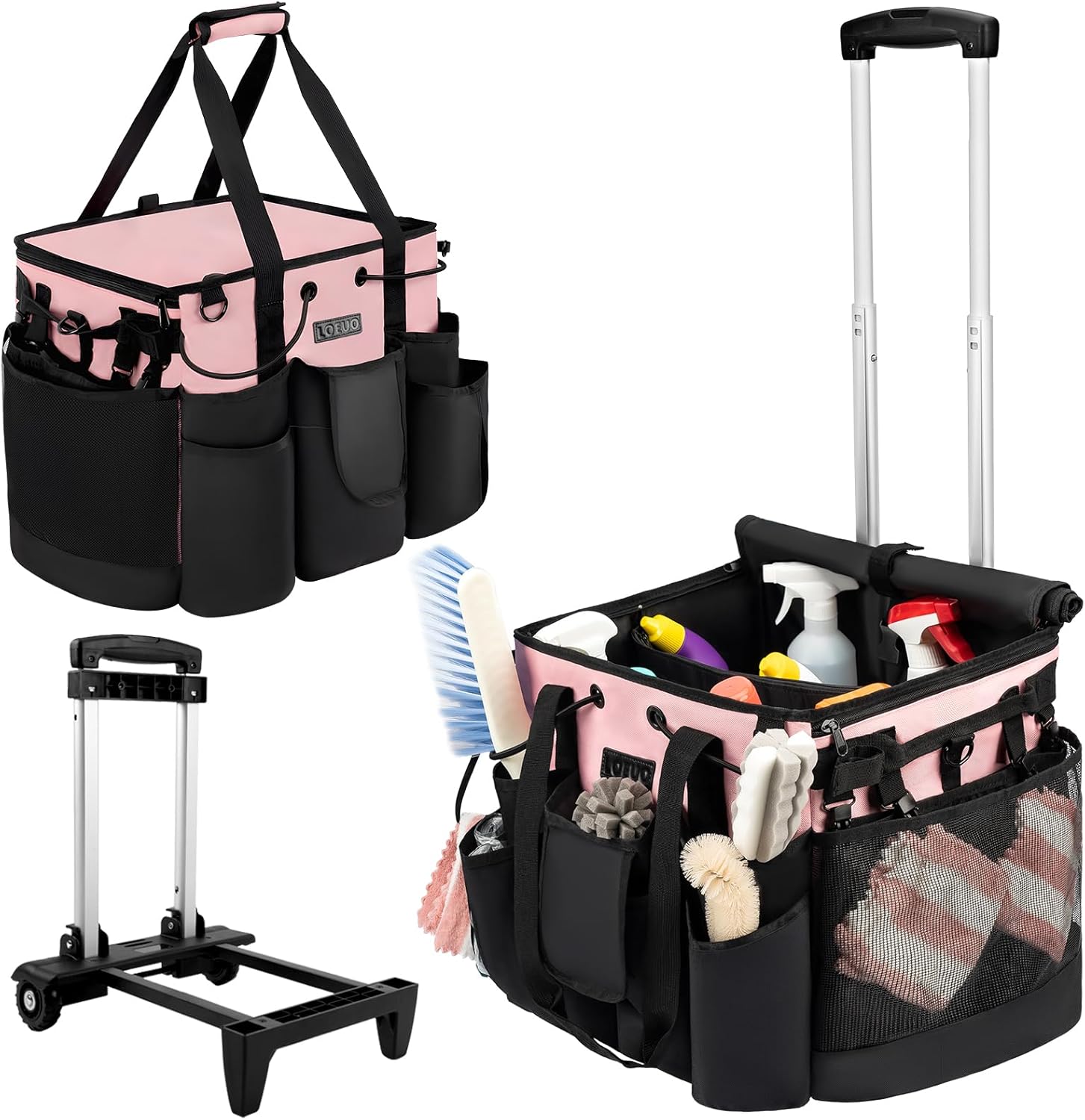 Amazon.com - Portable Cleaning Supply Caddy, Cleaning Caddy with Wheels ...