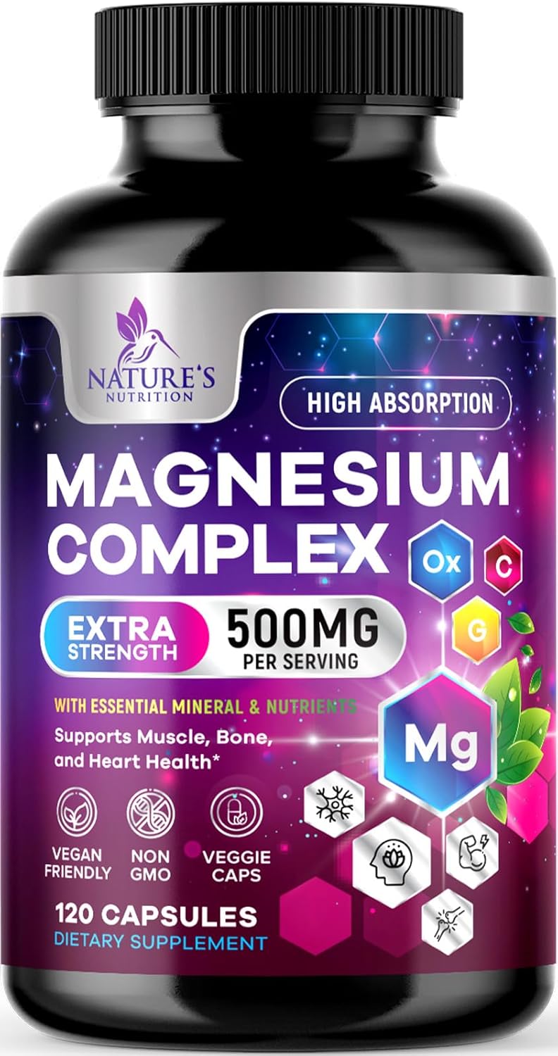 Amazon.com: Magnesium Complex 500mg with Glycinate, Malate, Citrate - High Absorption Chelated ...