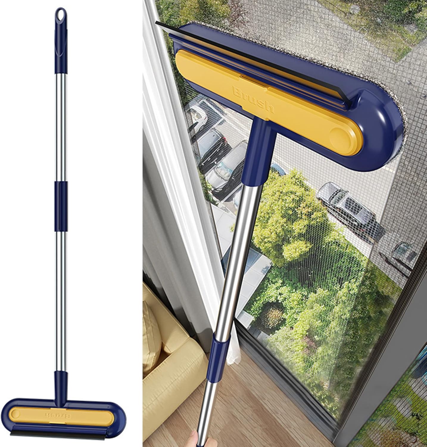 Amazon.com: 3 in 1 Window Screen Cleaner Long Handle Cleaning Brush ...