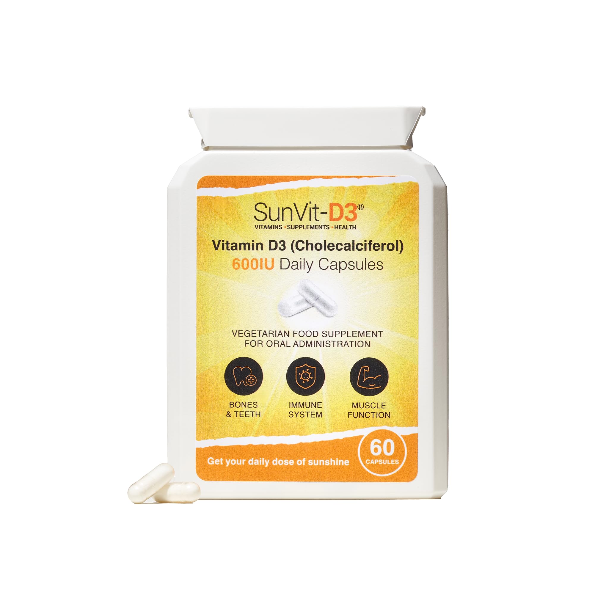 Sunvit D3vitamin D 600 Iu Cholecalciferol Vitamin D Capsules Support ...