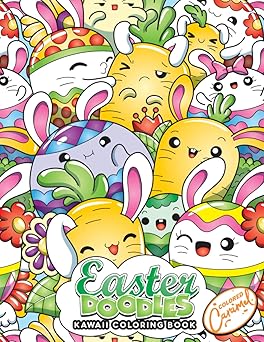 Easter Doodles Kawaii Coloring Book: Caramel, Colored: 9798377747123 ...