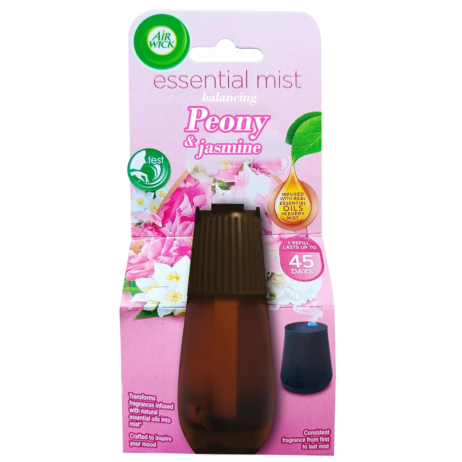 Airwick Essential Mist Automatic Fragrance Mist Diffuser Refill, Peony ...