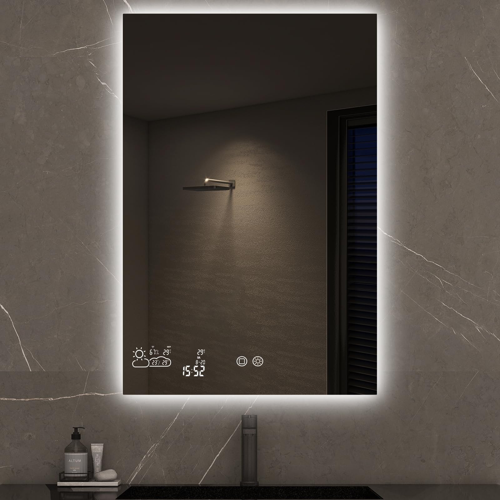 Amazon.com: BYECOLD Smart Mirror 24”X 36” WiFi Enabled Weather Display ...