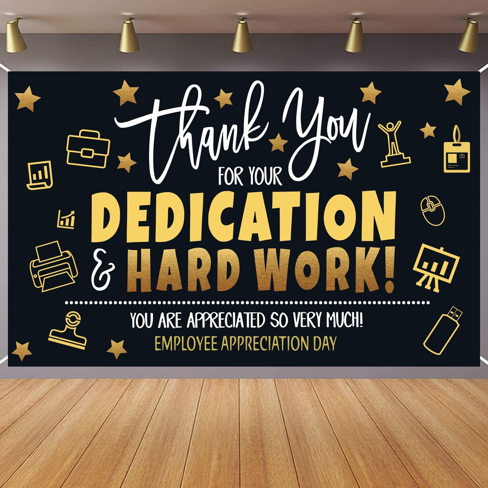 Amazon.com: Employee Appreciation Day Banner Backdrop Decorations ...