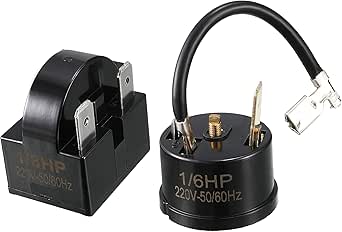 Amazon.com: uxcell Relé de arranque del refrigerador 33 ohmios 3 pines + protector de sobrecarga ...