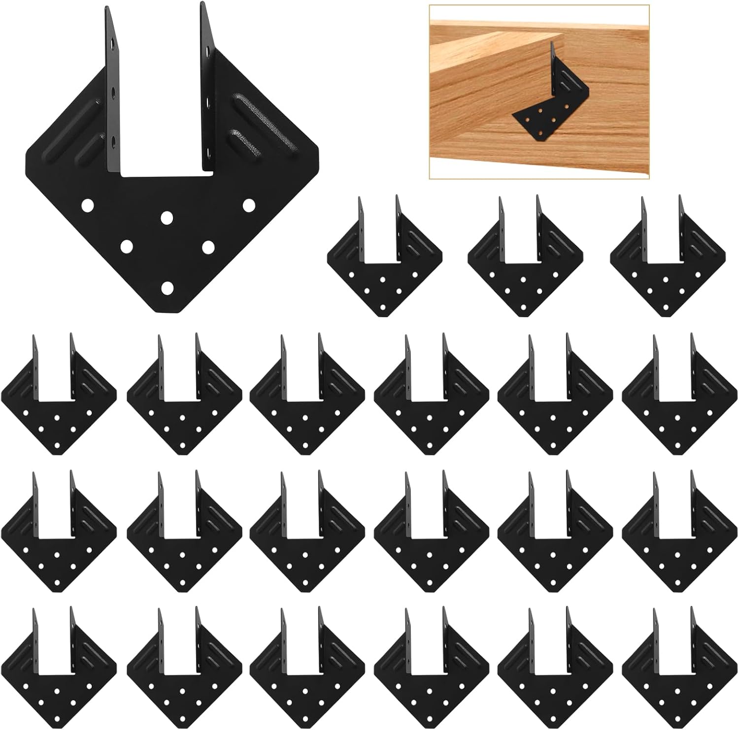 Amazon.com: 24 Pcs Black Hurricane Tie Clip,Q235B Steel Joist Hangers ...