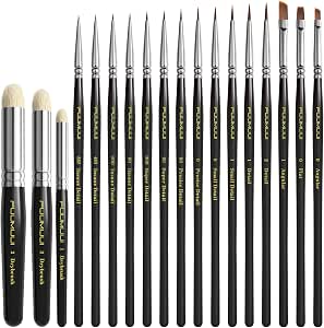Miniature Model Paint Brushes Drybrush Set 18pcs for Effect, Fine Tip ...