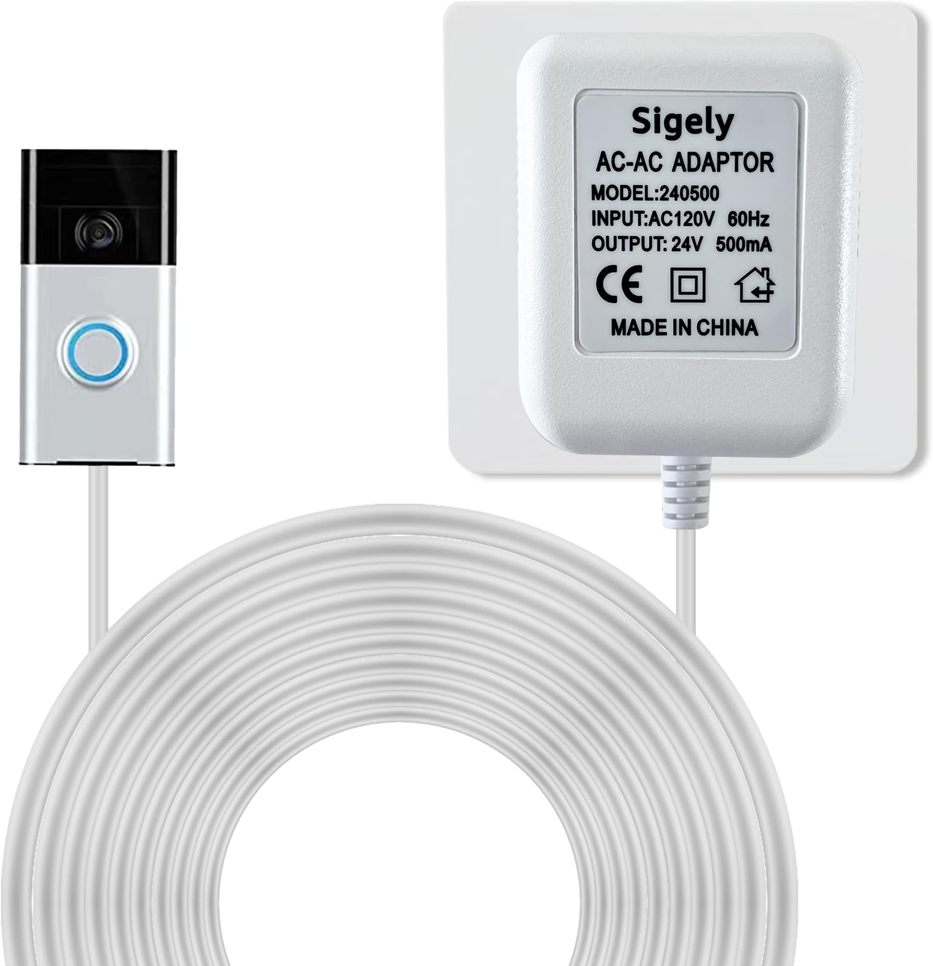 Doorbell Transformer, 18V / 800mA Power Adapter for Ring Video Doorbell ...