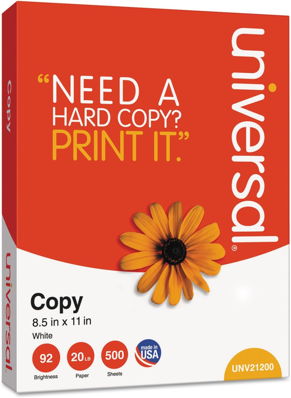 Amazon.com : Universal 21200PLT Copy Paper, 92 Bright, 20lb, 8.5 x 11 ...
