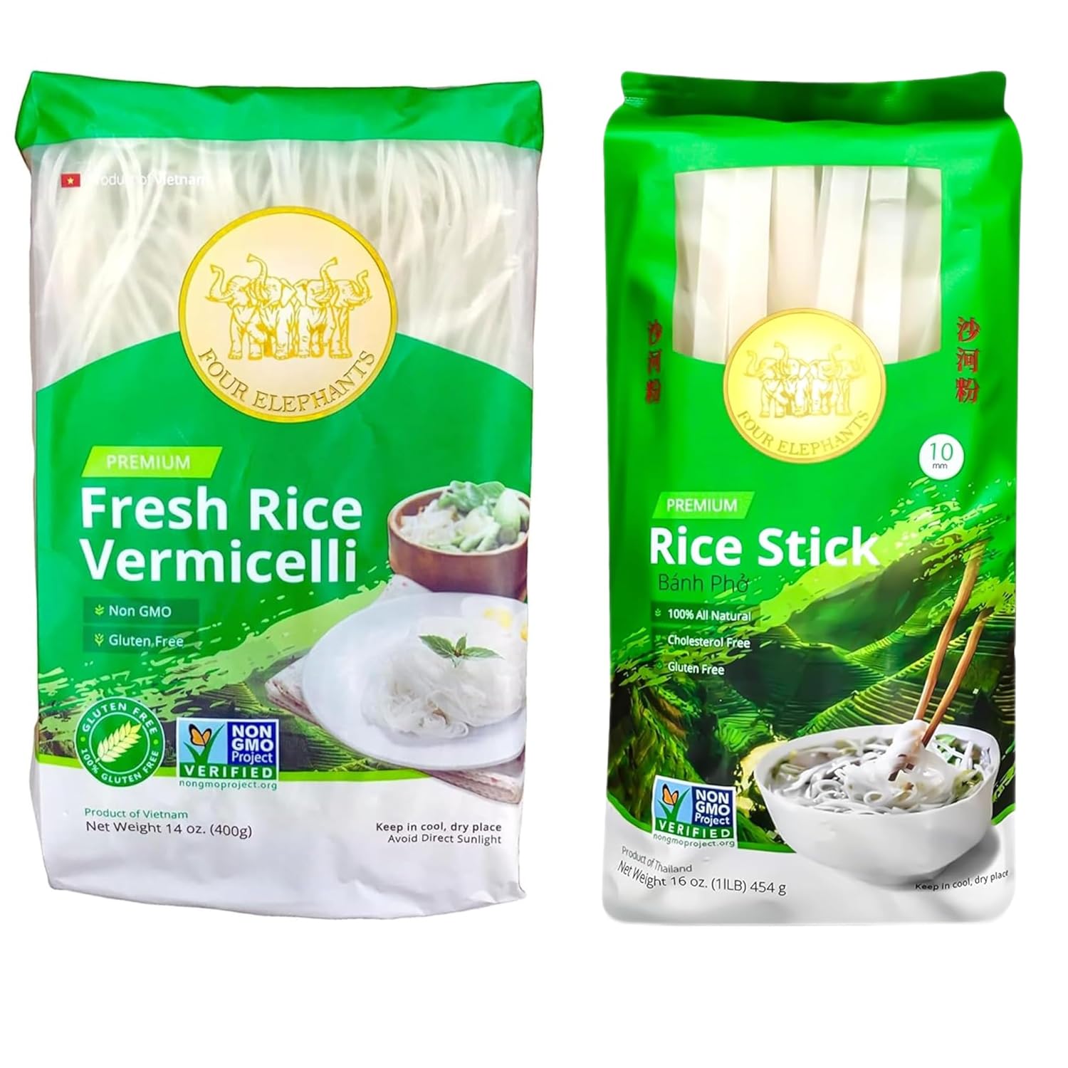 Amazon.com : Discover Four Elephants | Rice Vermicelli & 10MM Rice ...