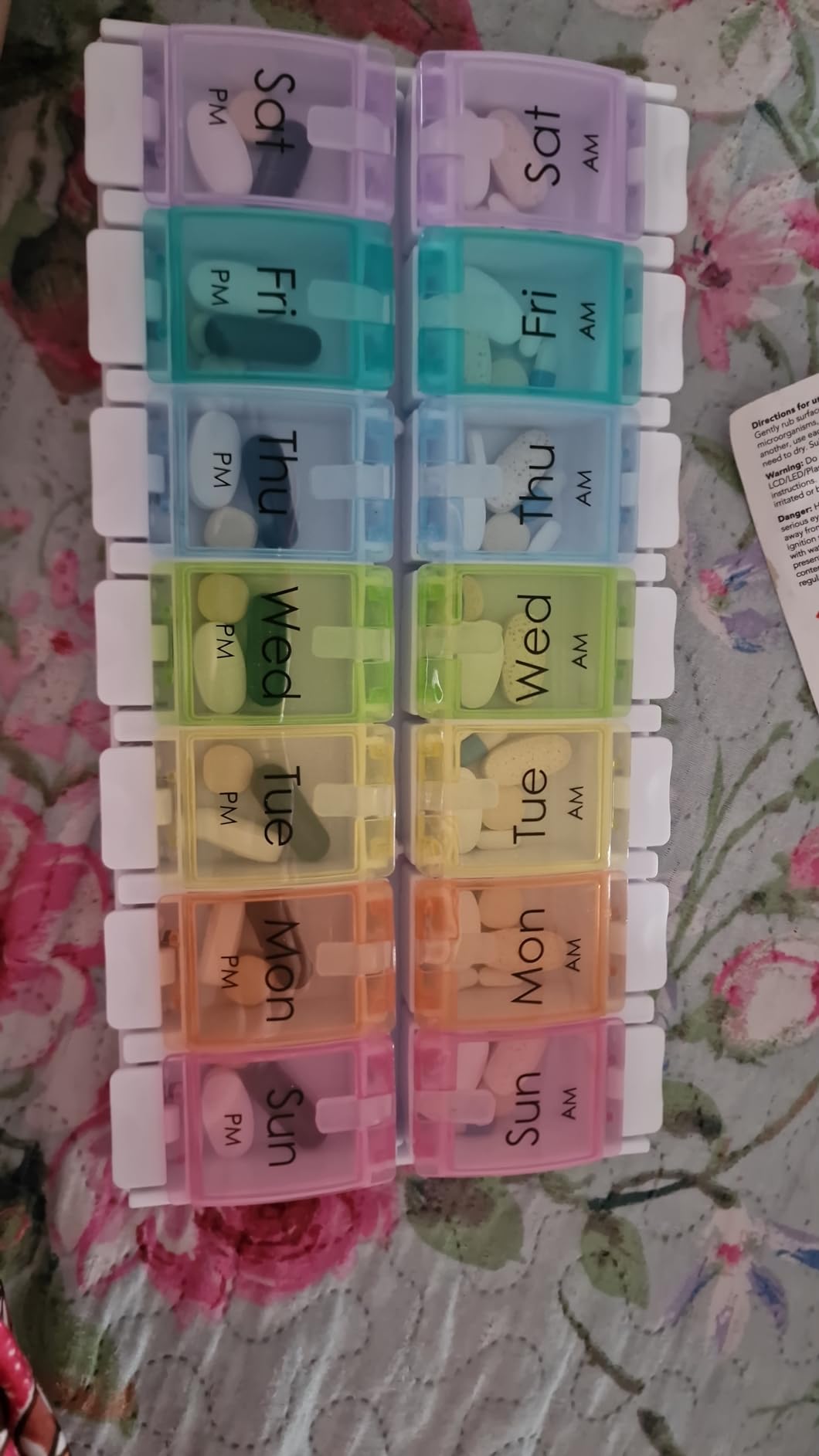 NOVOMED+ Pill Box 7 Day 2 Times a Day Easy to Open Pill Organiser with ...