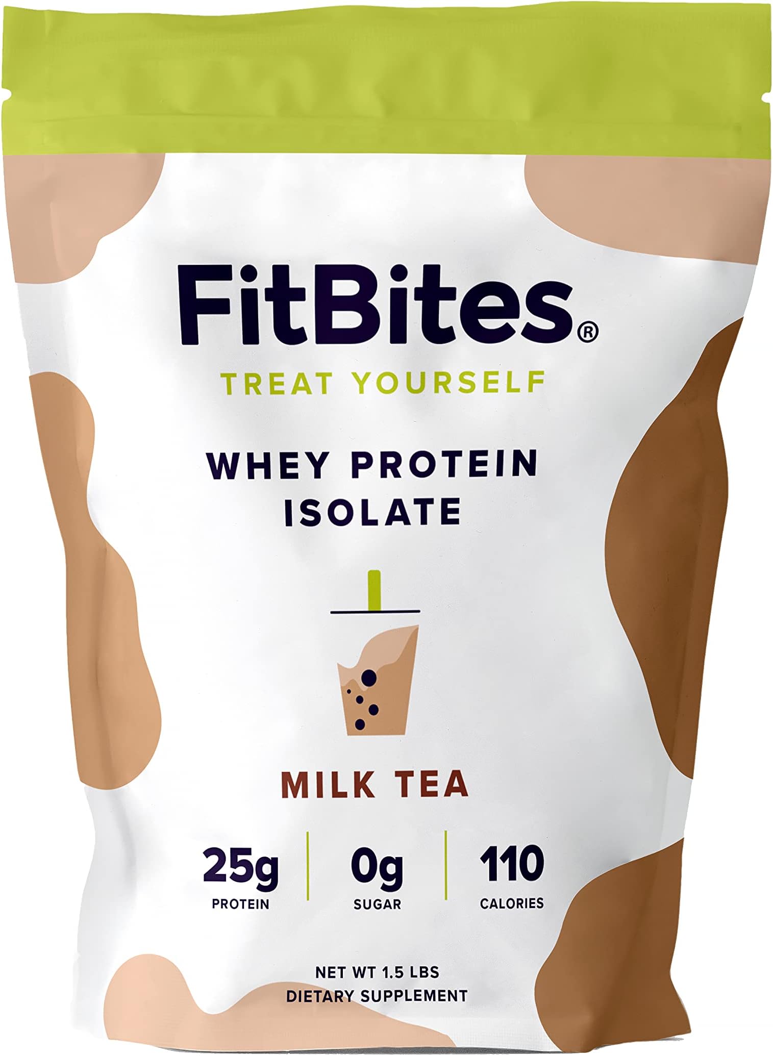 Amazon.com: FitBites Boba Tea Protein 100% Whey Protein Powder Isolate ...