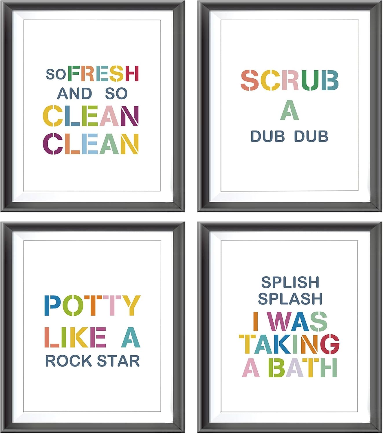 Amazon.com: Boho Neutral Colors Kids Bathroom Poster Prints for Home ...