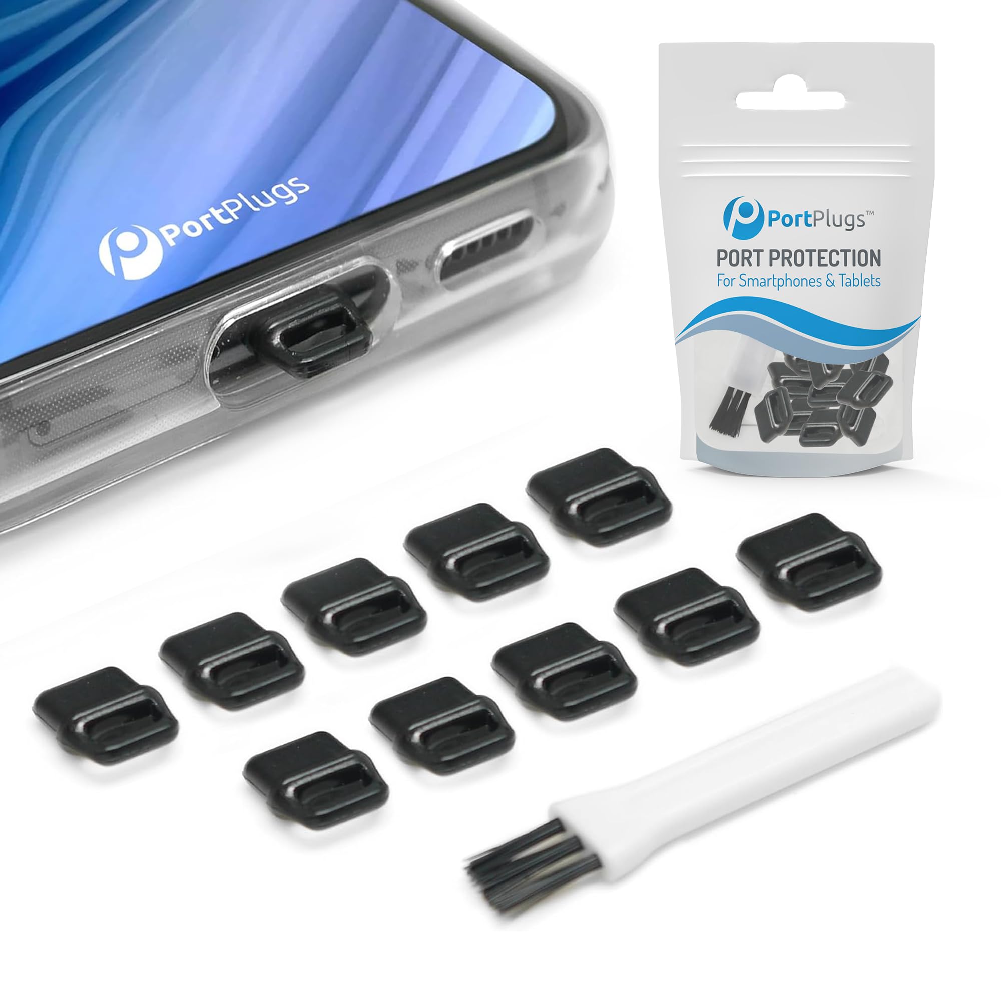 Amazon.com: PortPlugs USB C Dust Plug (10-Pack) with Cleaning Brush ...