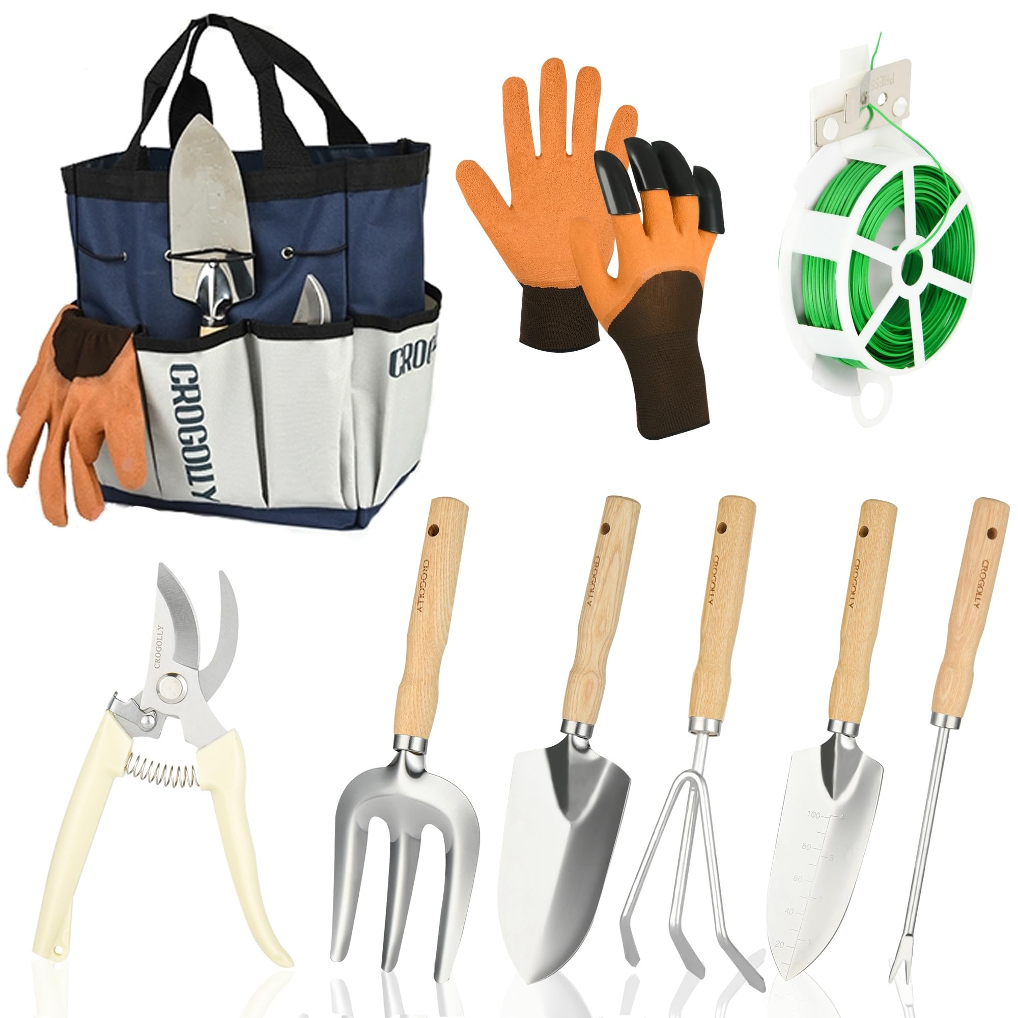 Amazon.com : Garden Tool Set, 9-Piece Heavy Duty Outdoor Garden Tools ...