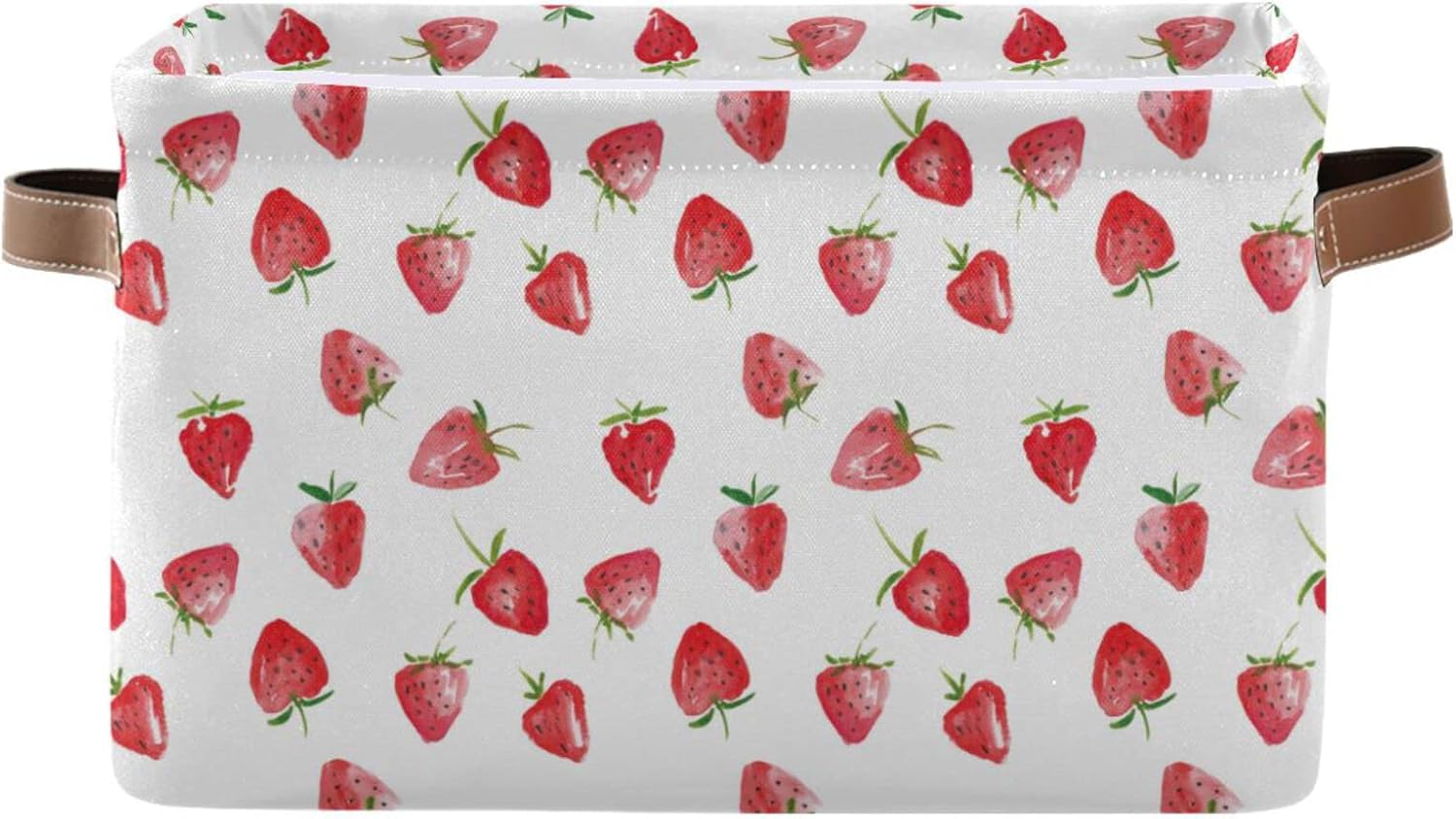 Amazon.com: ALAZA Watercolor Strawberry Fruit White Foldable Storage ...