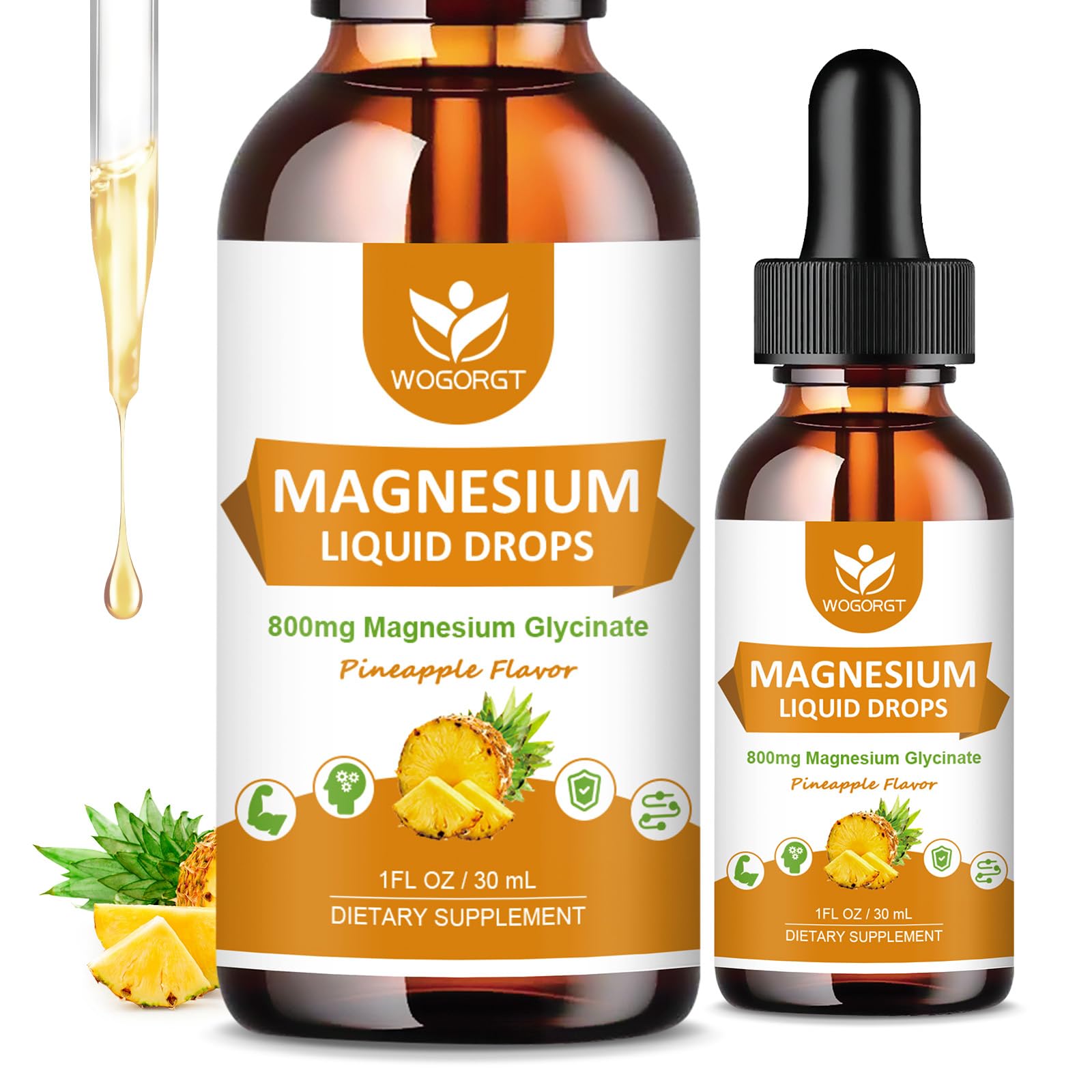Amazon.com: Magnesium Glycinate Liquid Drops with Citrate & Taurate ...