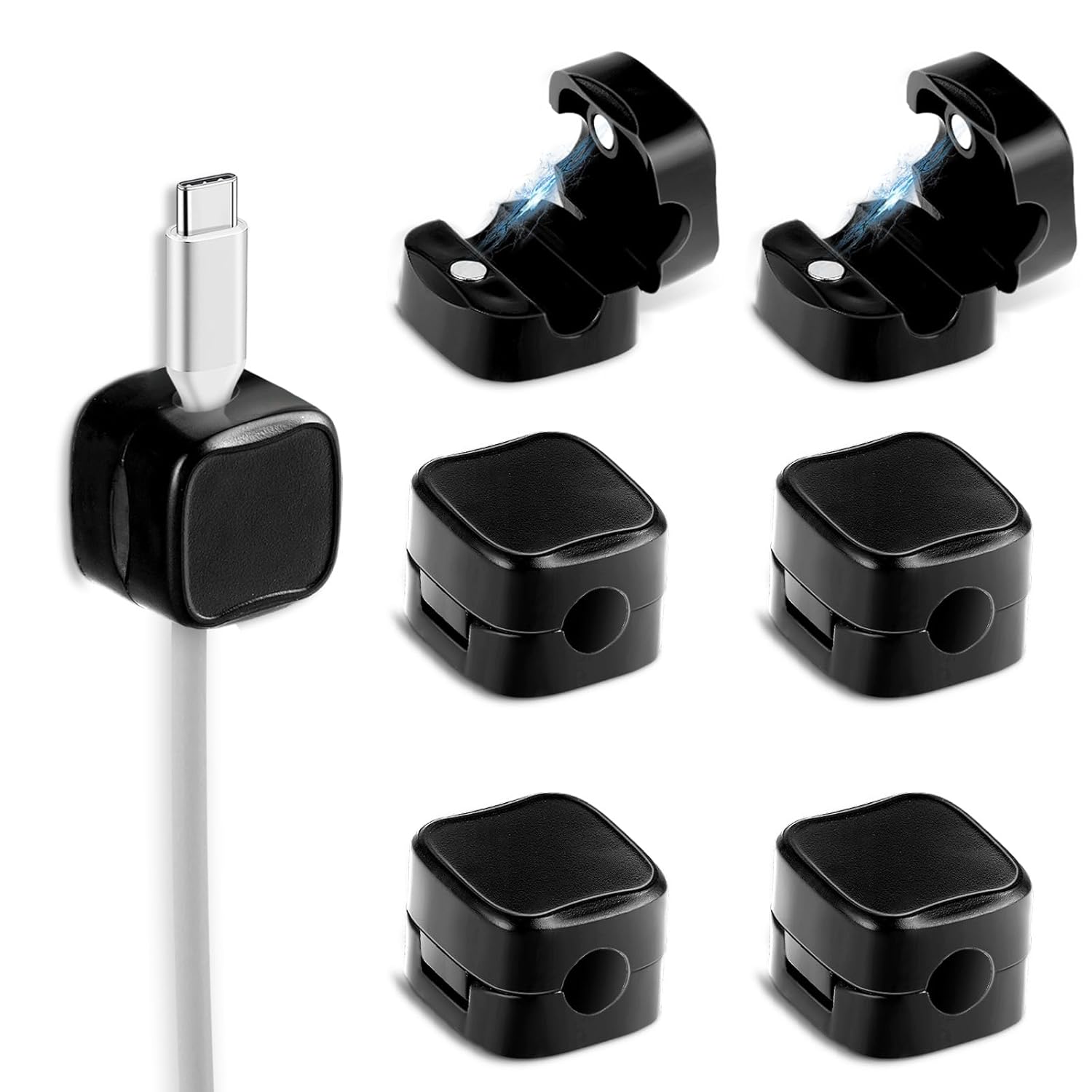 Amazon.com: 6 Pack Magnetic Cord Organizer, Management Cable Clips ...