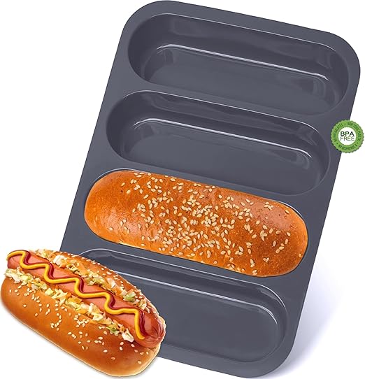 Amazon.com: GDDGCUO Silicone Hotdog Bun Pan, 6 Inch Standard Hot dog ...
