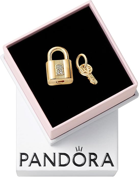 Amazon.com: Pandora Padlock & Key Dangle Charm - Gift for Her ...