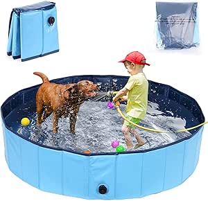 Amazon.com: Plusheddy 63"x12" Foldable Dog Pool for Small Large Dogs, Portable Hard Plastic ...
