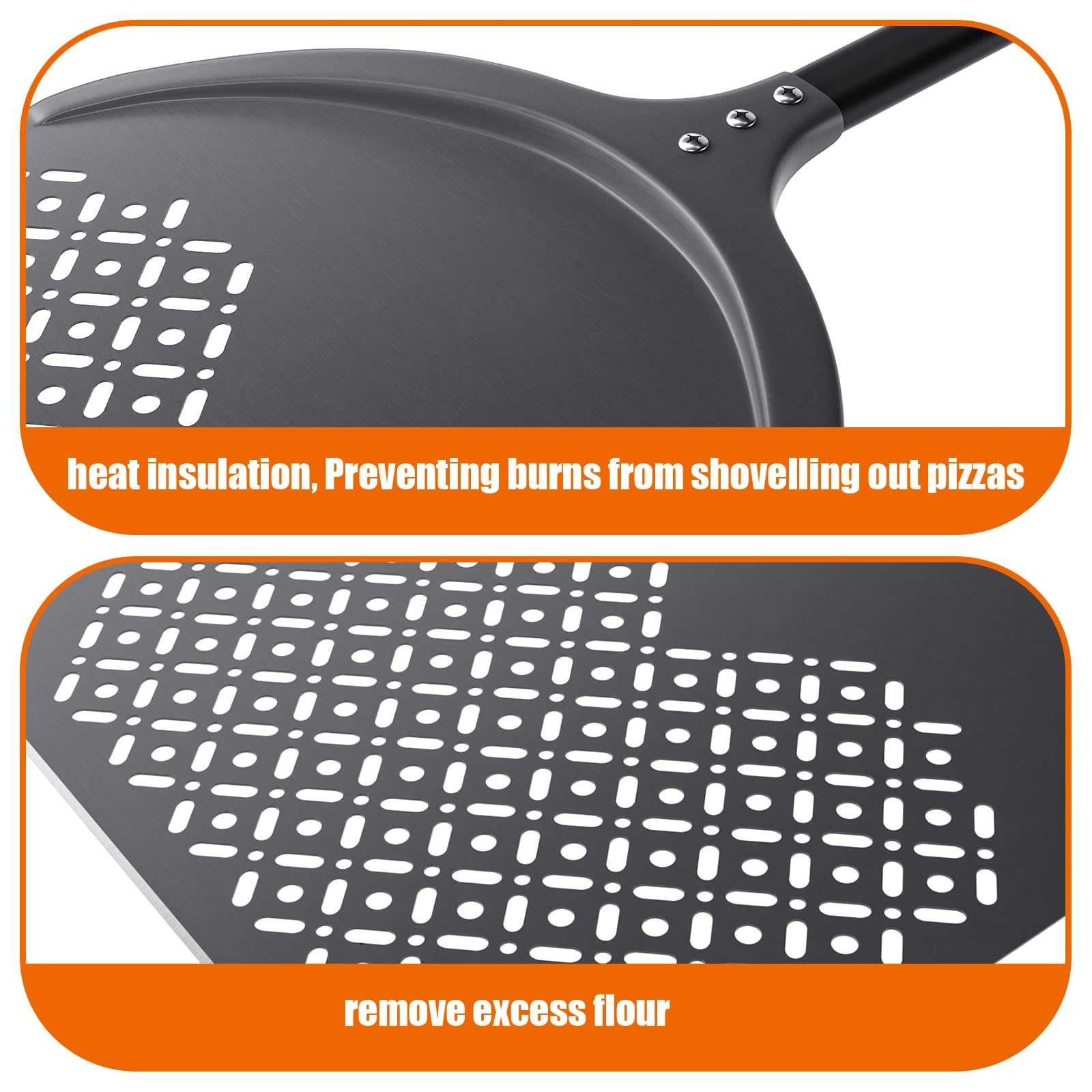 Snapklik.com : Perforated Pizza Peel, 14 Professional Anodized Aluminum ...