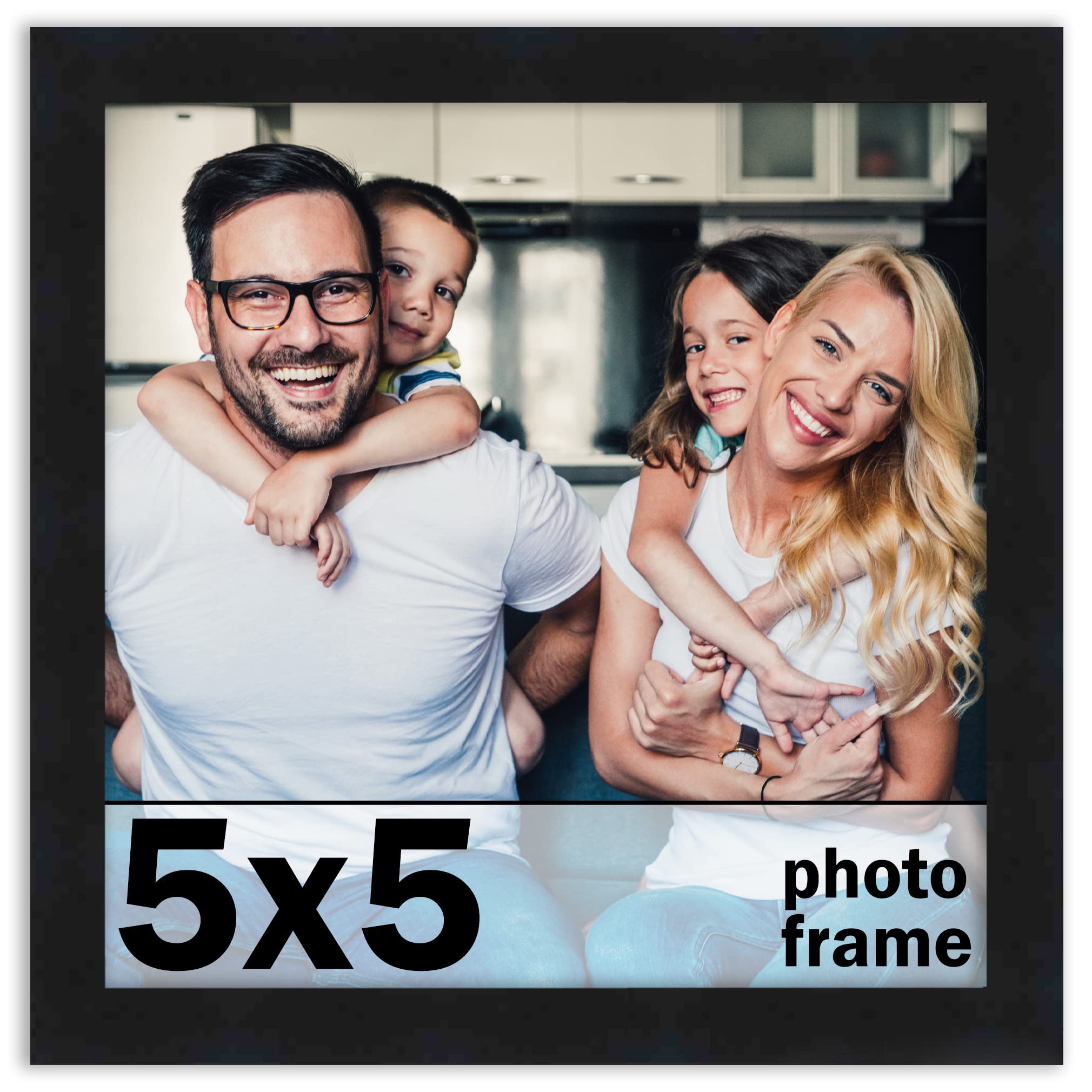 Amazon.com - CountryArtHouse 5x5 Frame Black Solid Pine Wood Picture ...