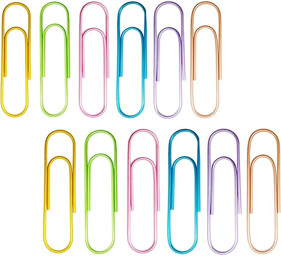 Amazon.com : Kbraveo 60 Pack 4 Inch Giant Paper Clips, 6 Colors, Holds ...