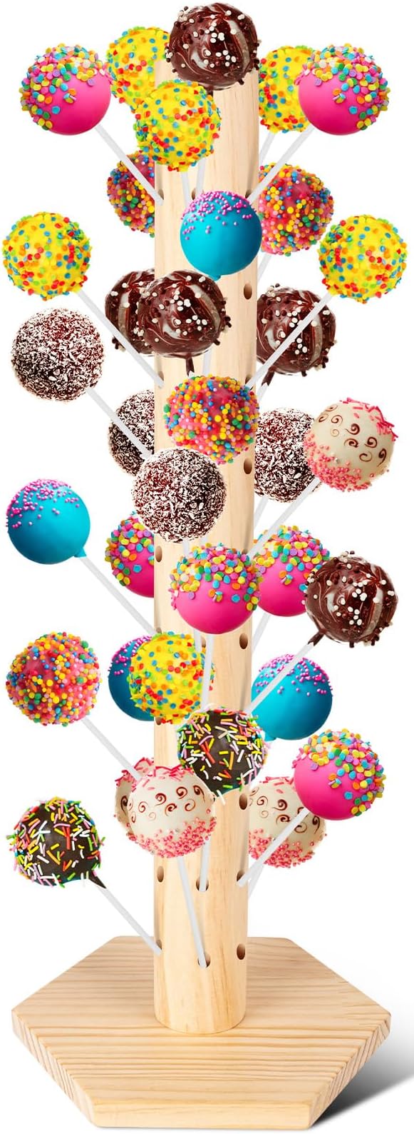 Amazon.com: Juvale Lollipop Display Holder, Wooden Cake Pop Stand (9 ...