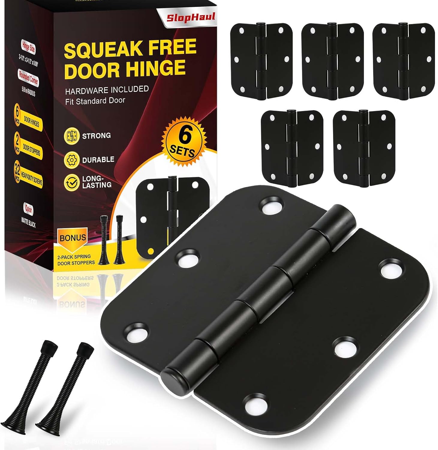 Amazon.com: SlopHaul Residential Duty Door Hinges, 6 Sets Squeak-Free ...