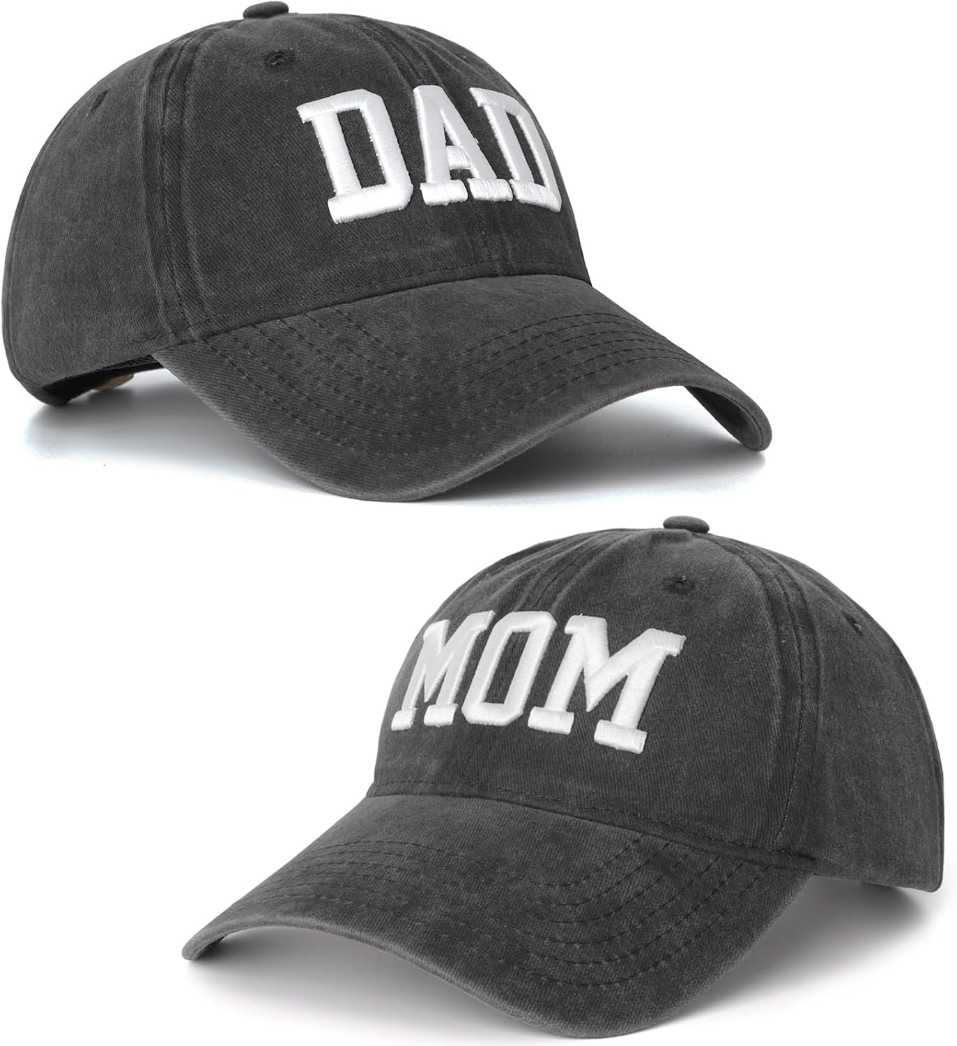 Mom and Dad Hats Set of 2 Pcs Embroidered Adjustable Baseball Caps Gift ...