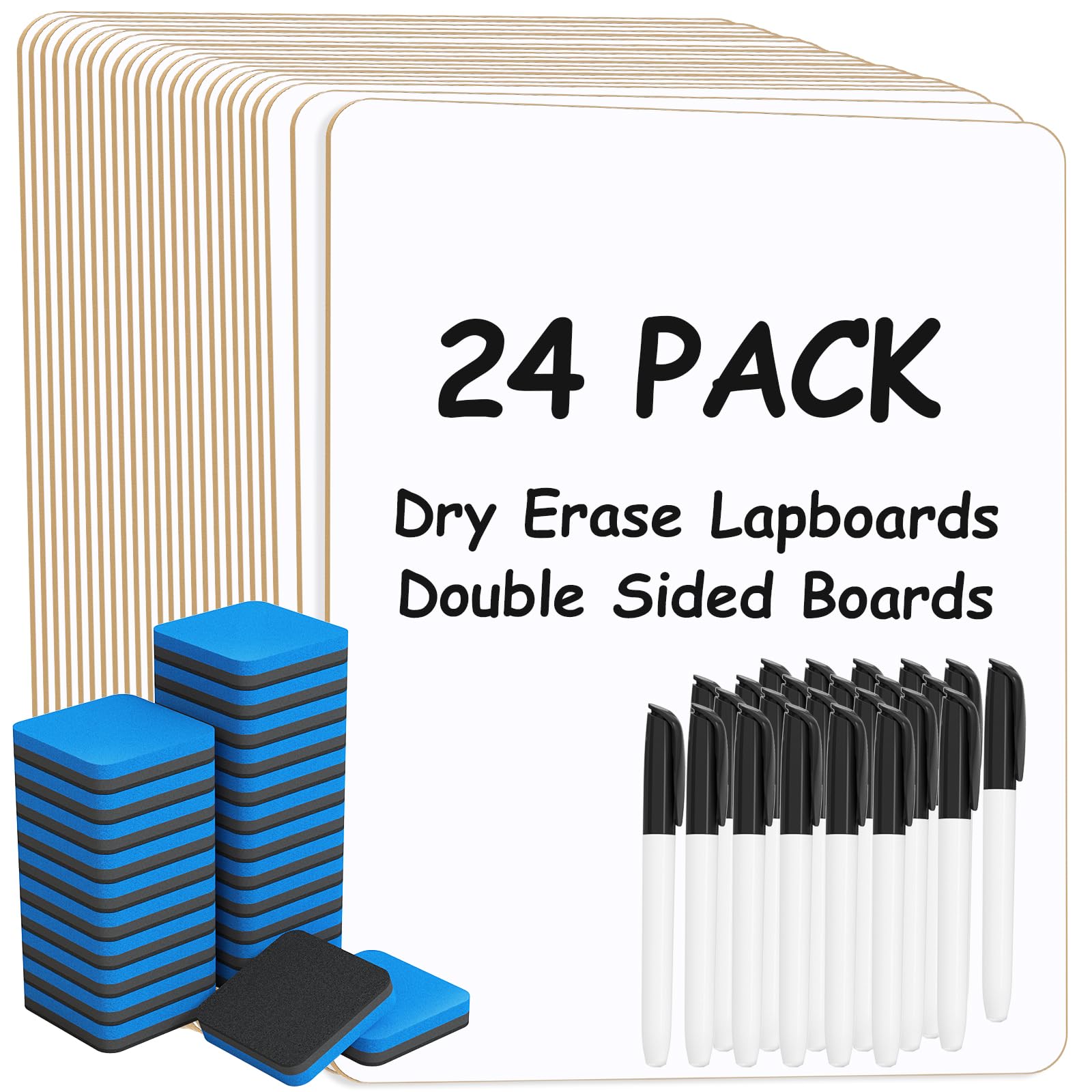 Snapklik.com : Small White Board 24 Pack Dry Erase Boards, 9x 12 Mini ...