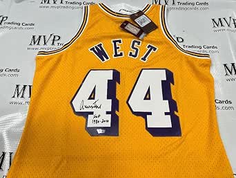 Amazon.com: Jerry West Autograph Throwback Gold Los Angeles Jersey w ...