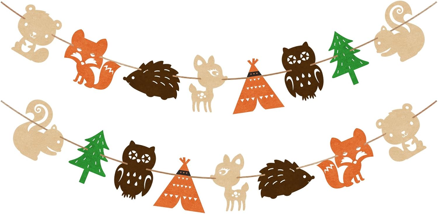 Amazon.com: Woodland Animals Banner Forest Animal Friends Felt Garland ...
