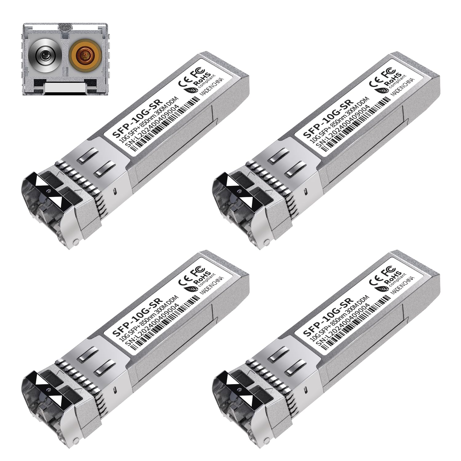 Amazon.com: 4Pack 10G SFP+ LC Module, 10GBase-SR Multi-Mode Ethernet ...