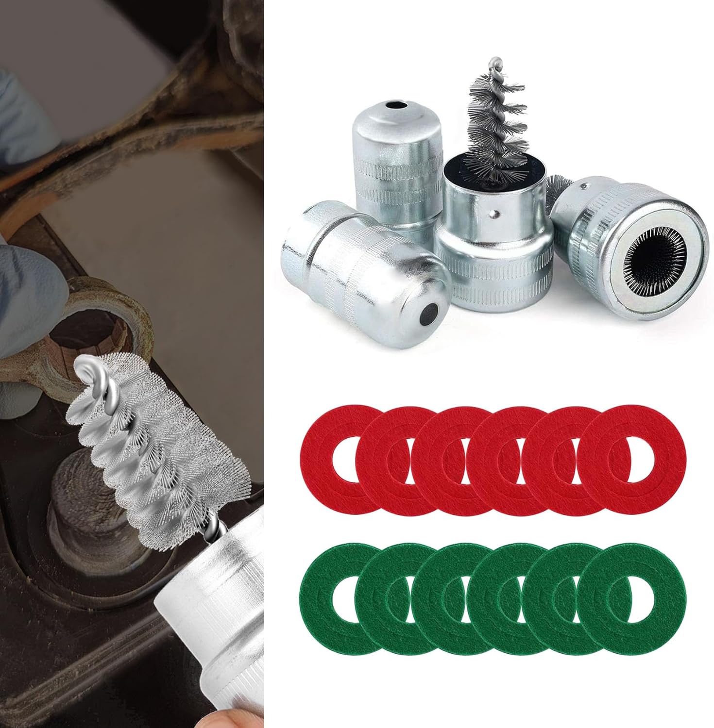 Amazon.com: Lecctso Battery Brush, Battery Cable Cleaner, Dirt ...