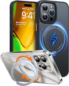 Amazon.com: TORRAS 360°Rotatable Ring for iPhone 15 Pro Case, Compatible with MagSafe 15 Pro ...