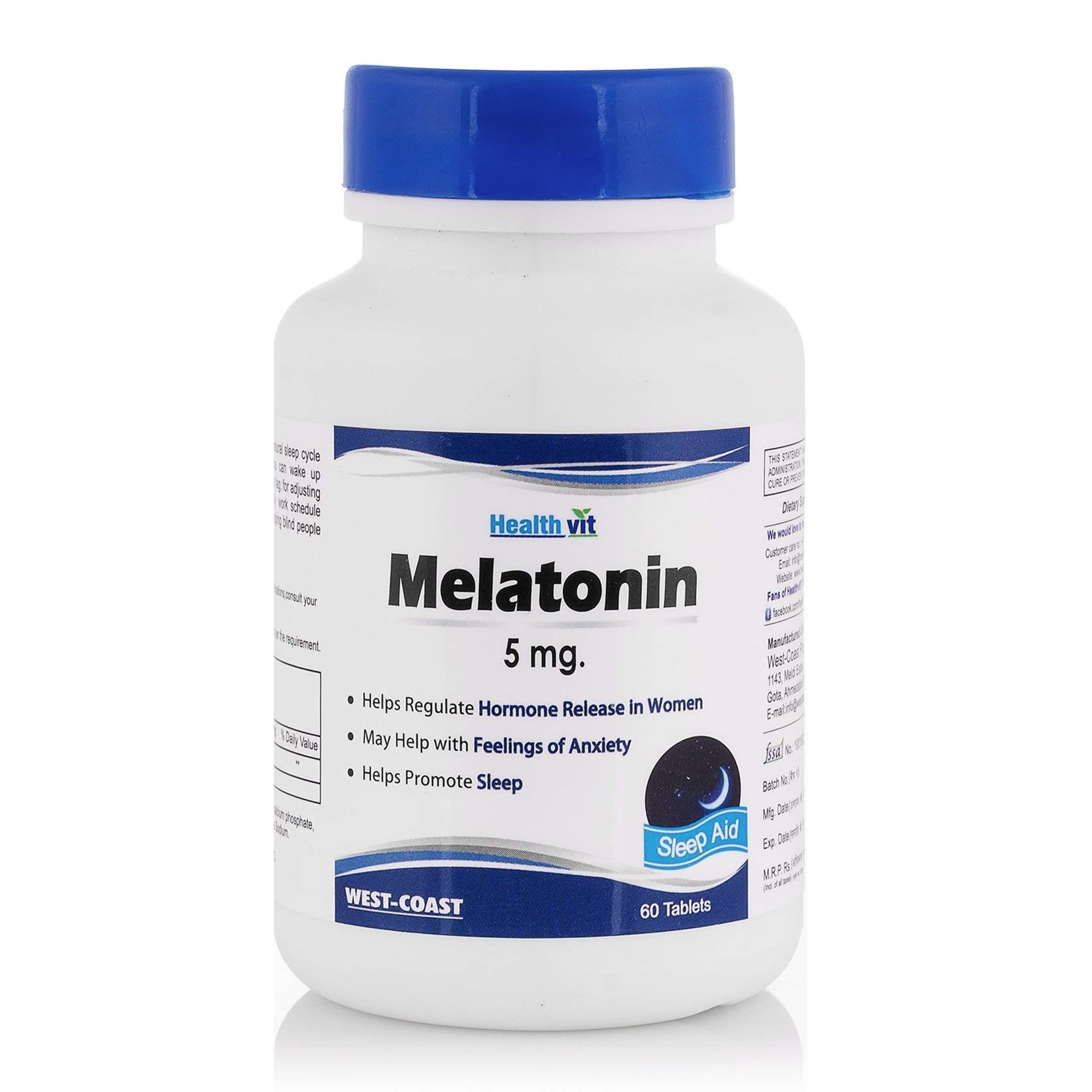 Healthvit Melatonin 5mg | Helps You Fall Asleep Faster, Stay Asleep ...