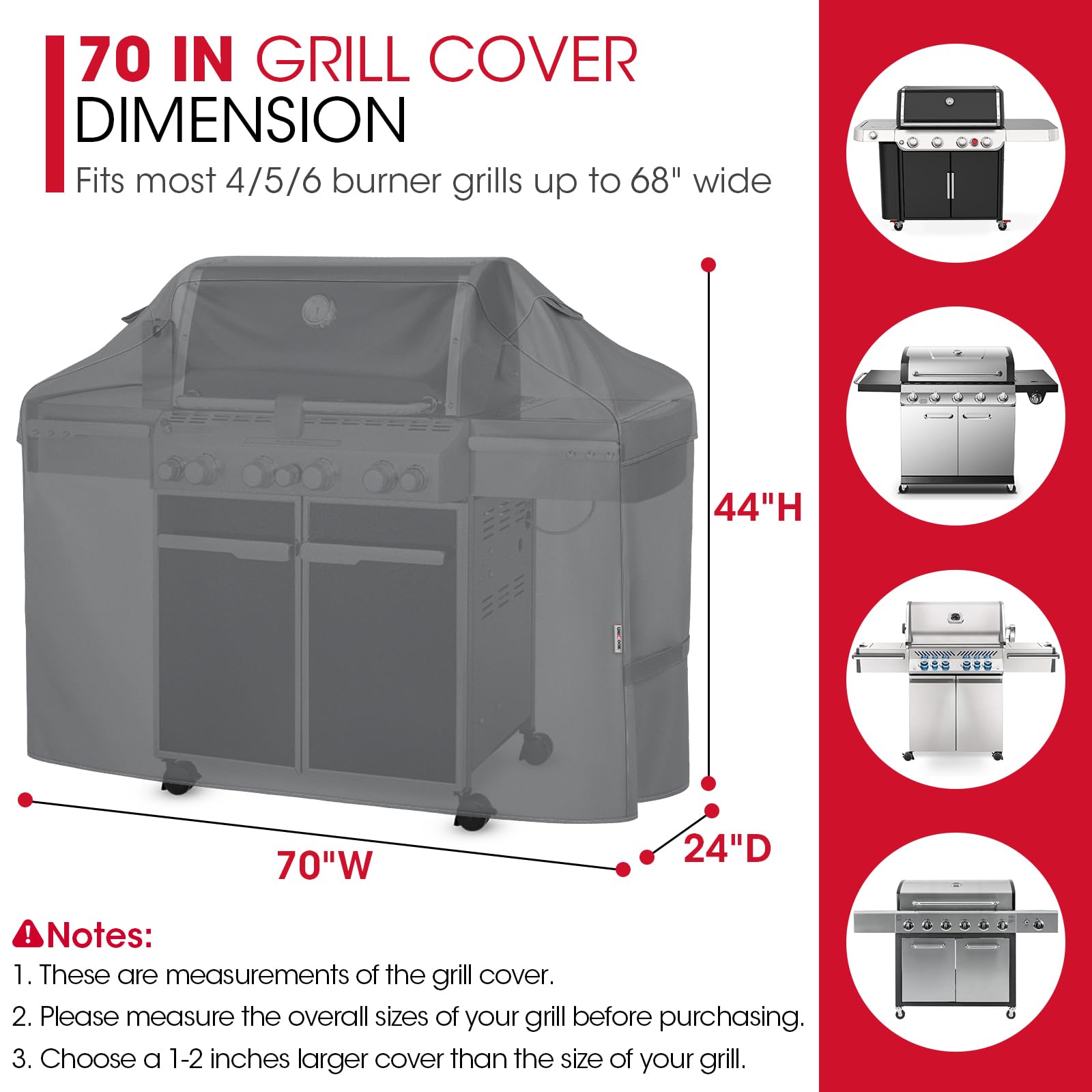 Snapklik.com : Large Gas Grill Cover 70 Inch, Outdoor Heavy Duty ...