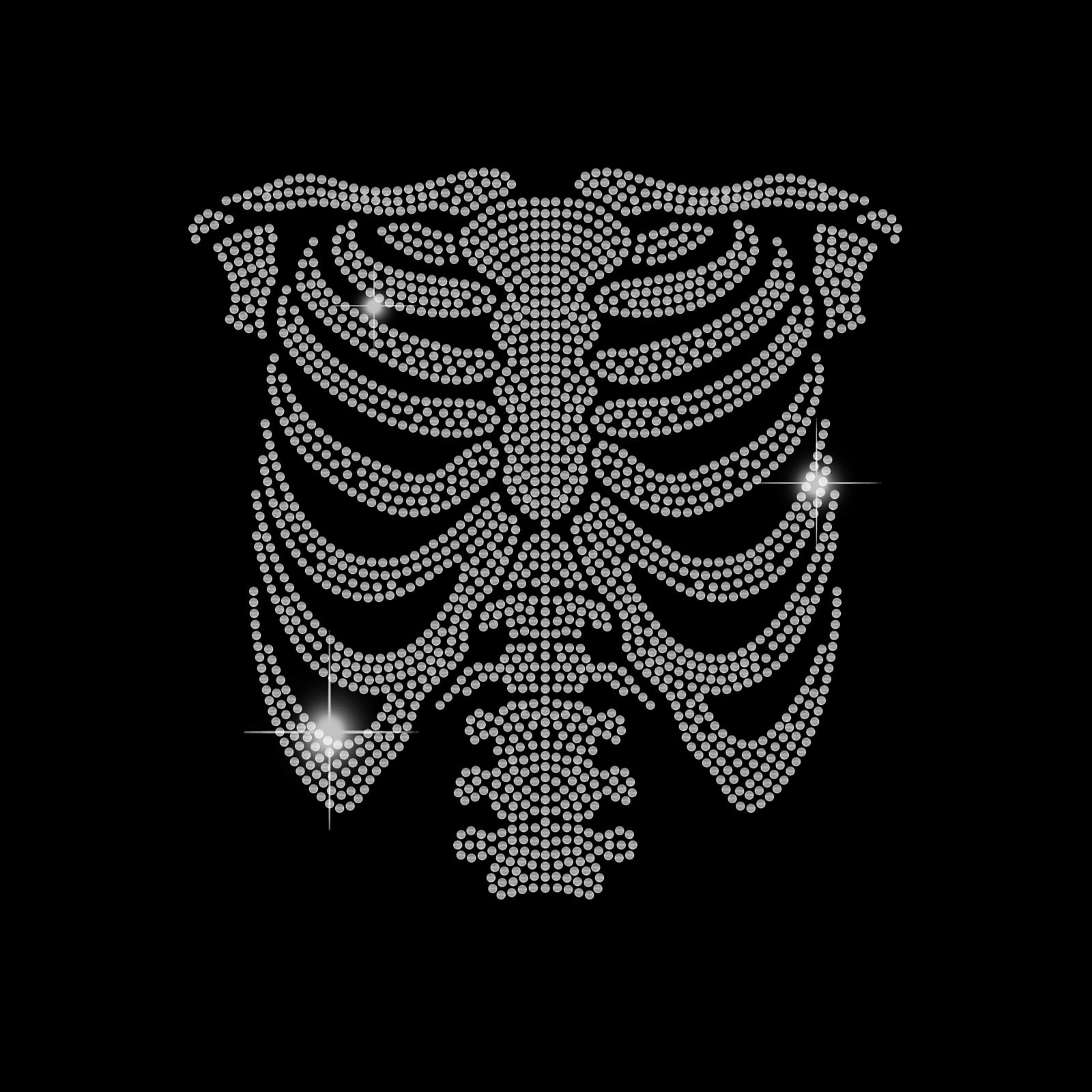 Amazon.com: SUPERDANT Halloween Rib Skeleton Iron on Rhinestone Heat ...