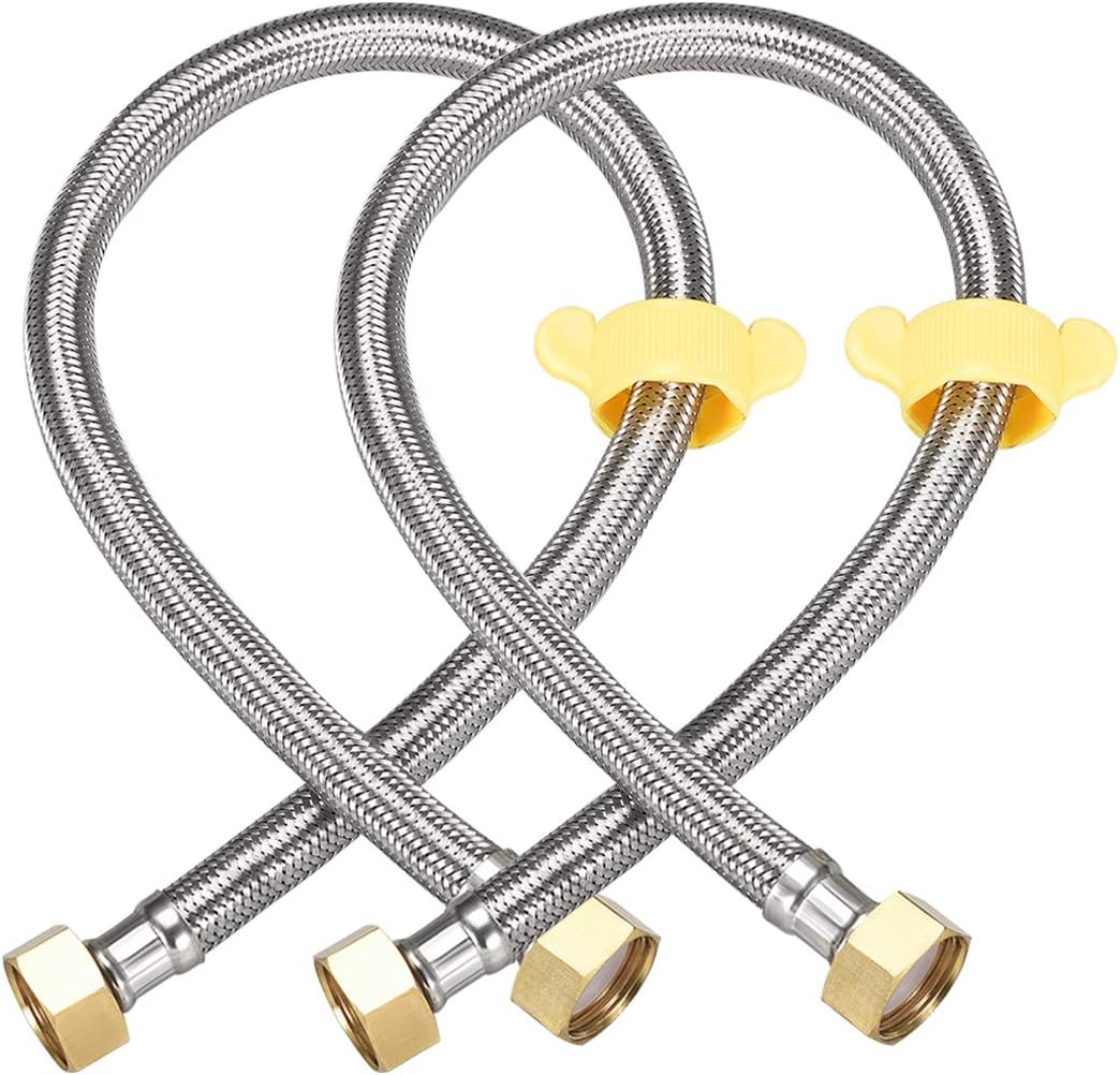 uxcell Faucet Supply Line Connector G1/2 Female x G1/2 Female 31 Inch ...