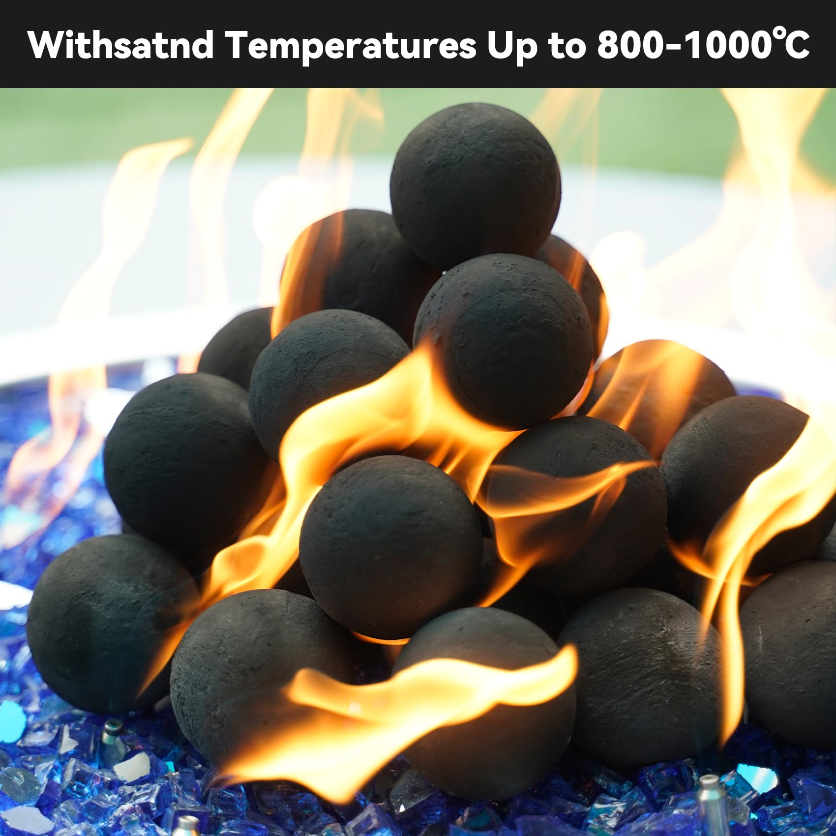 Snapklik.com : 2-Inch Ceramic Fire Balls, 25PCS Round Fire Pit Balls ...