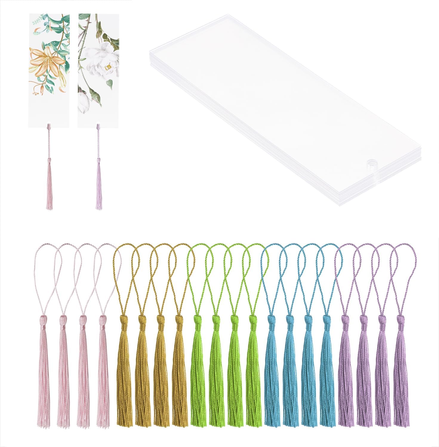 Amazon.com: Blank Clear Acrylic Bookmarks 20Pcs Plastic Craft ...