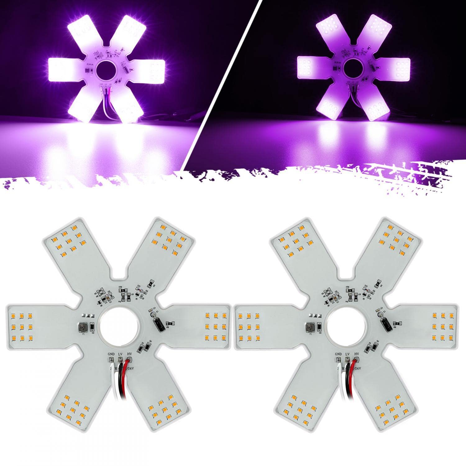 Partsam LED Air Cleaner Light 7.8" Inch Ultra-Thin Hex Style Dual ...