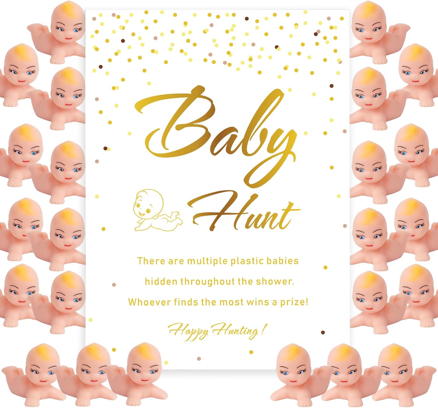 Amazon.com: JUXINGDAZYF 25 Pieces Baby Shower Games Include Baby Hunt ...