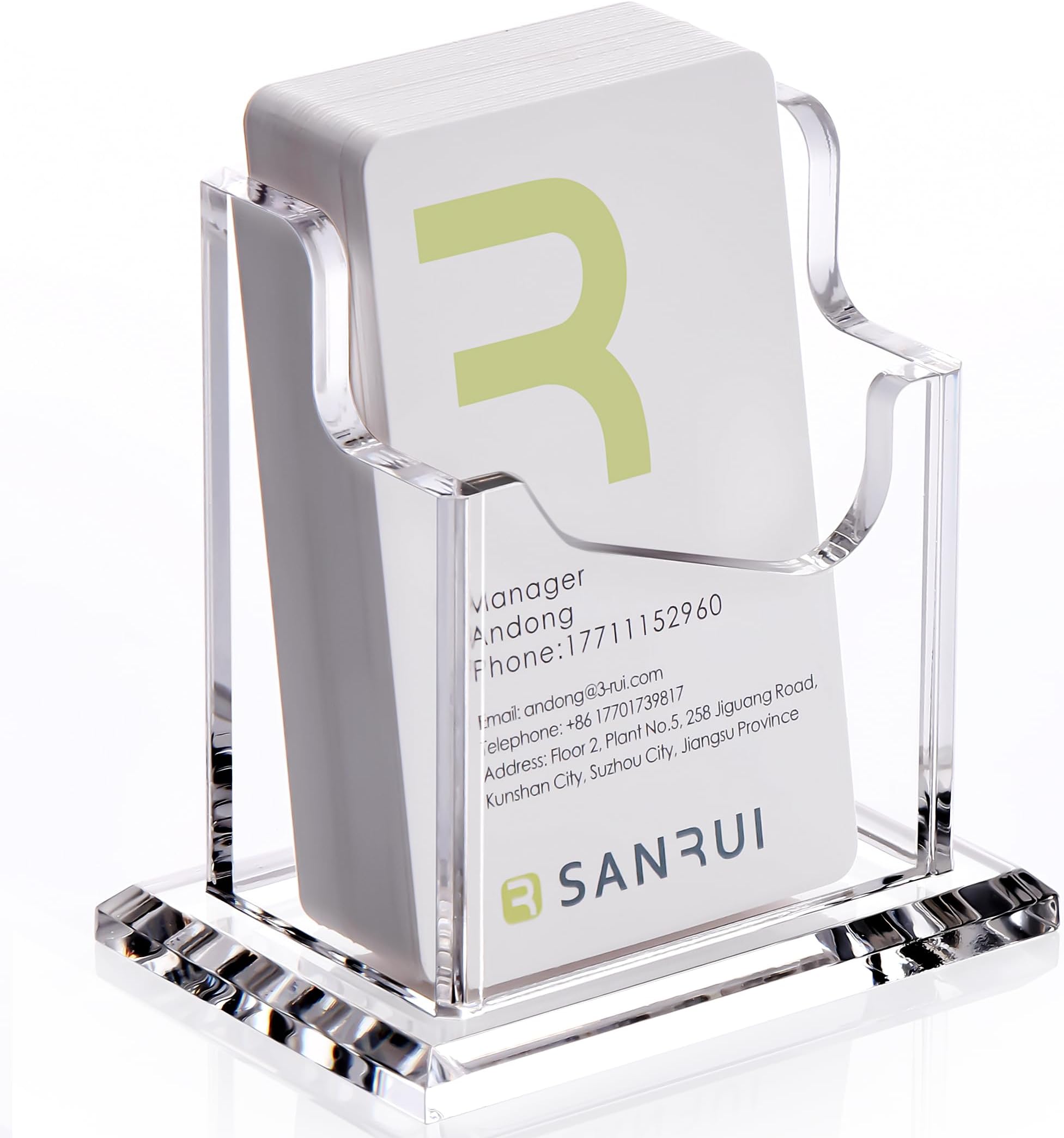 Amazon.com : 2 Packs Acrylic Business Card Holders for Desk, Vertical ...
