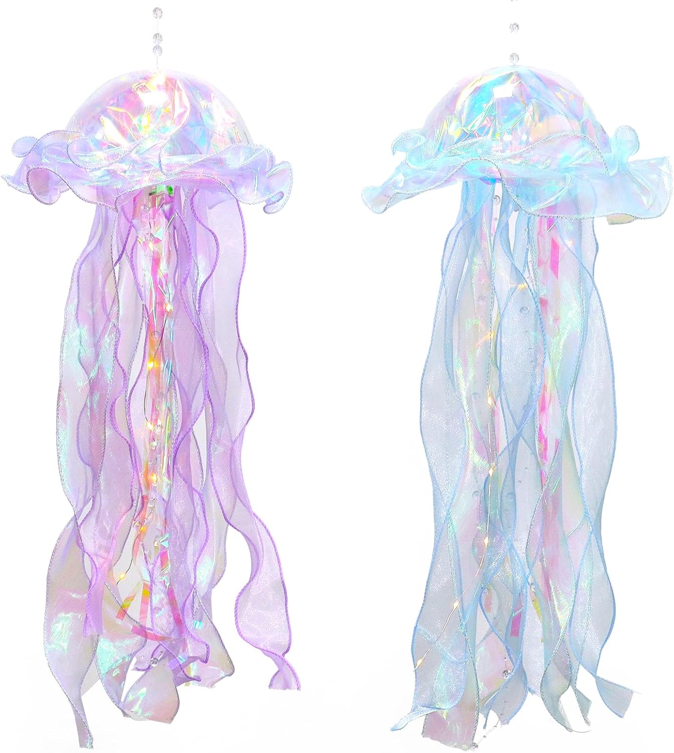 Amazon.com: Glitter Iridescent Jellyfish Hanging Decor Blue Purple ...