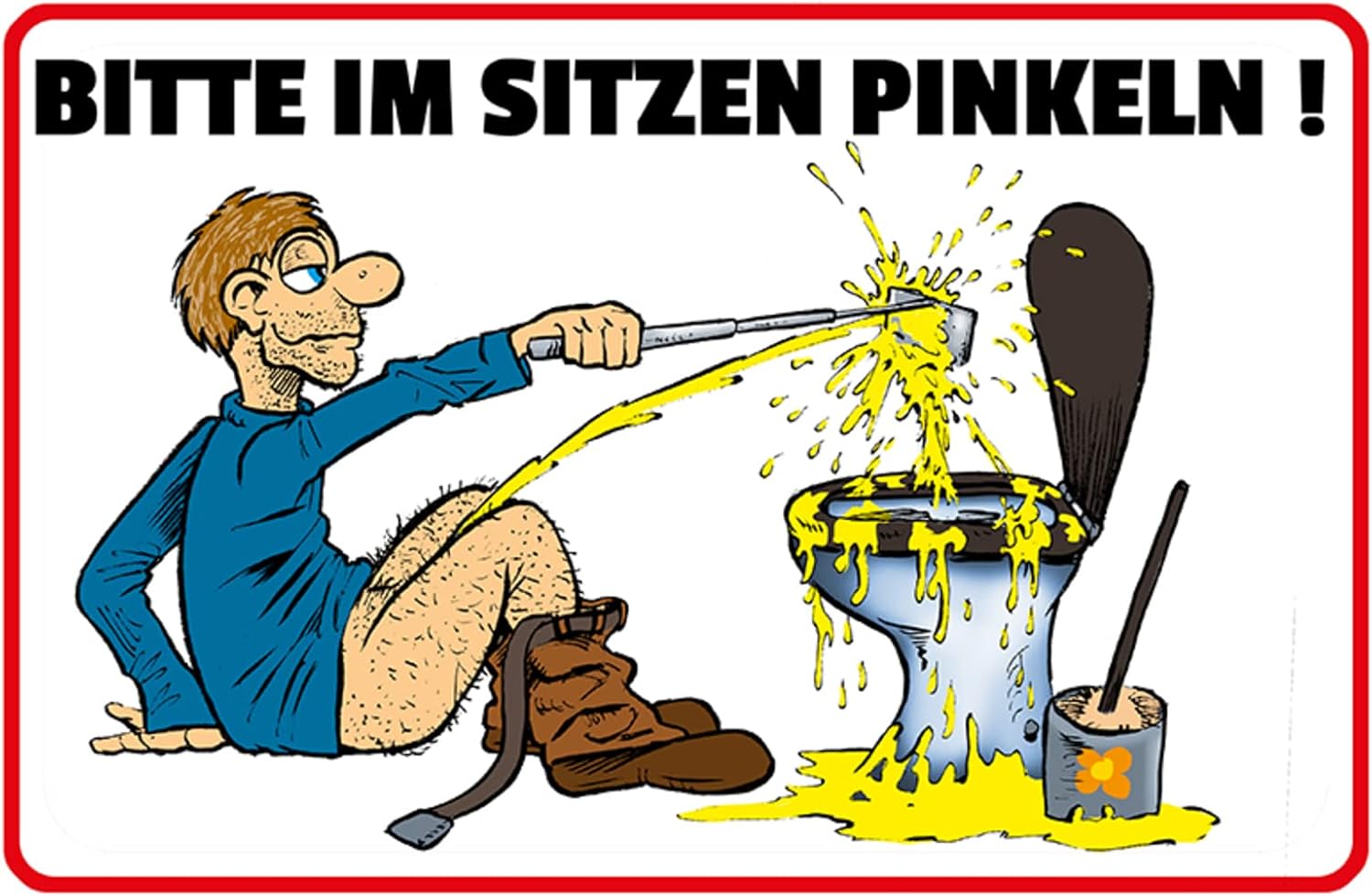 Amazon.de: DekoDrom® Motiv Holzschild 20x30 cm Bitte im sitzen pinkeln ...