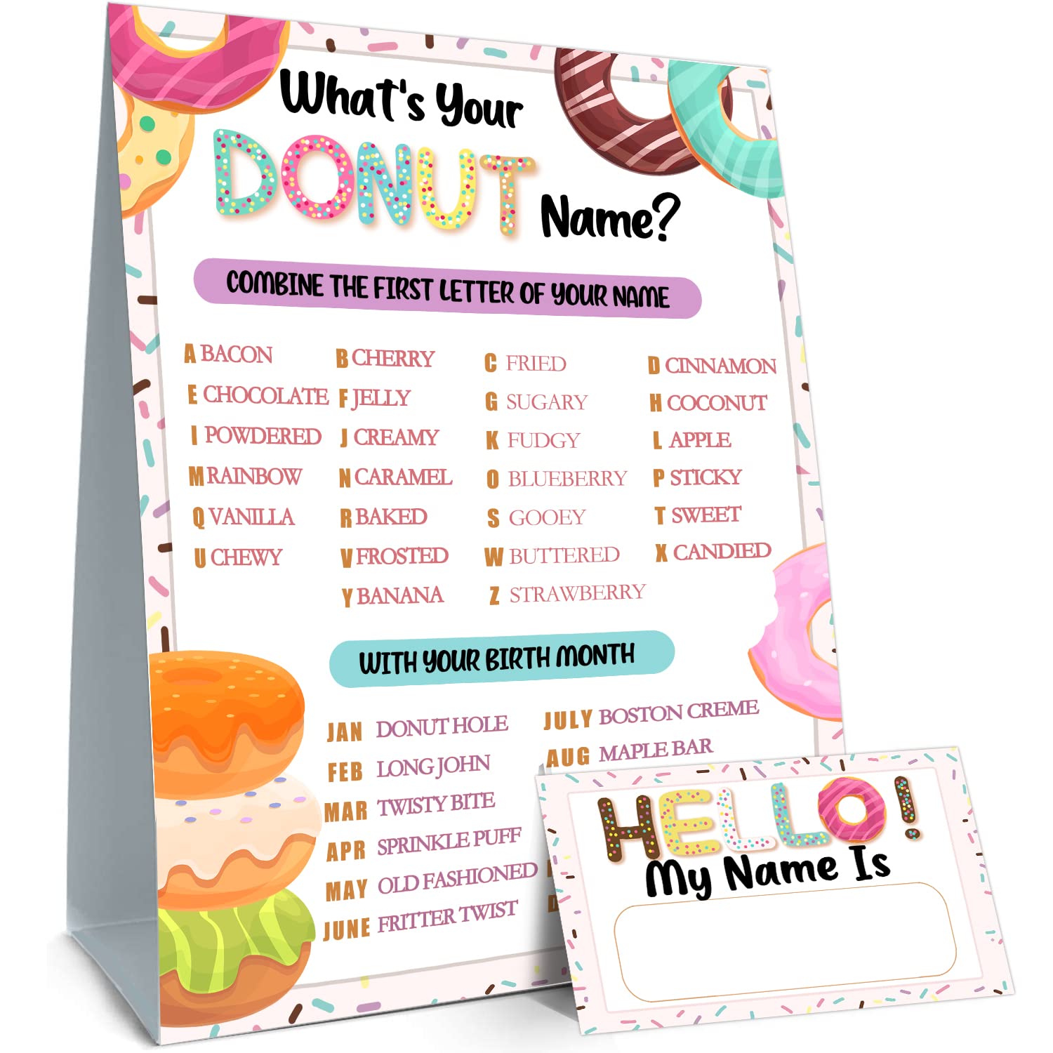 Amazon.com: What is Your Donut Name Game, Donut Birthday Party Sign for ...
